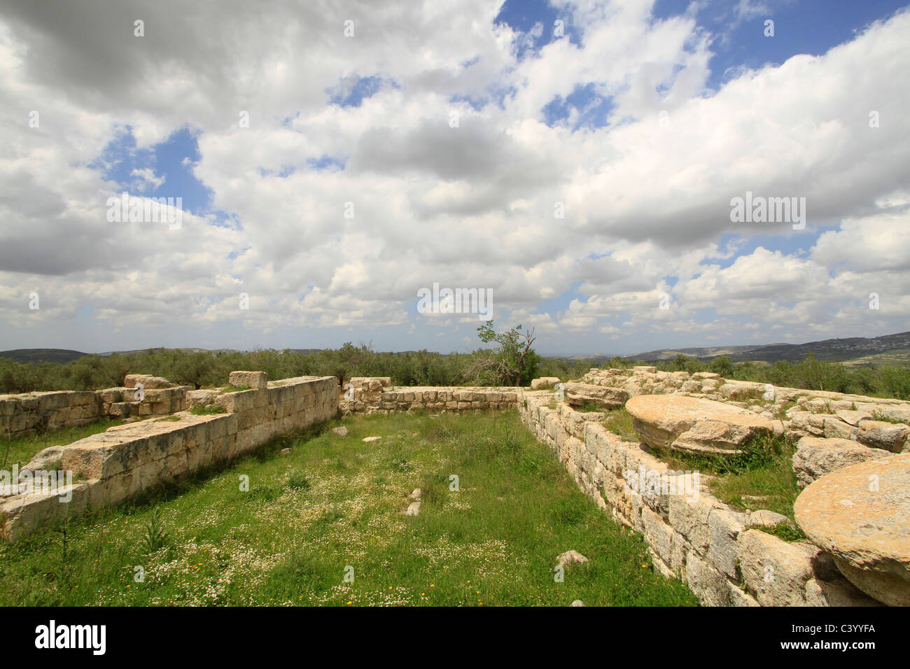 Samaria, Sebastia, the Temple of Augustus in the Roman city Sebaste ...