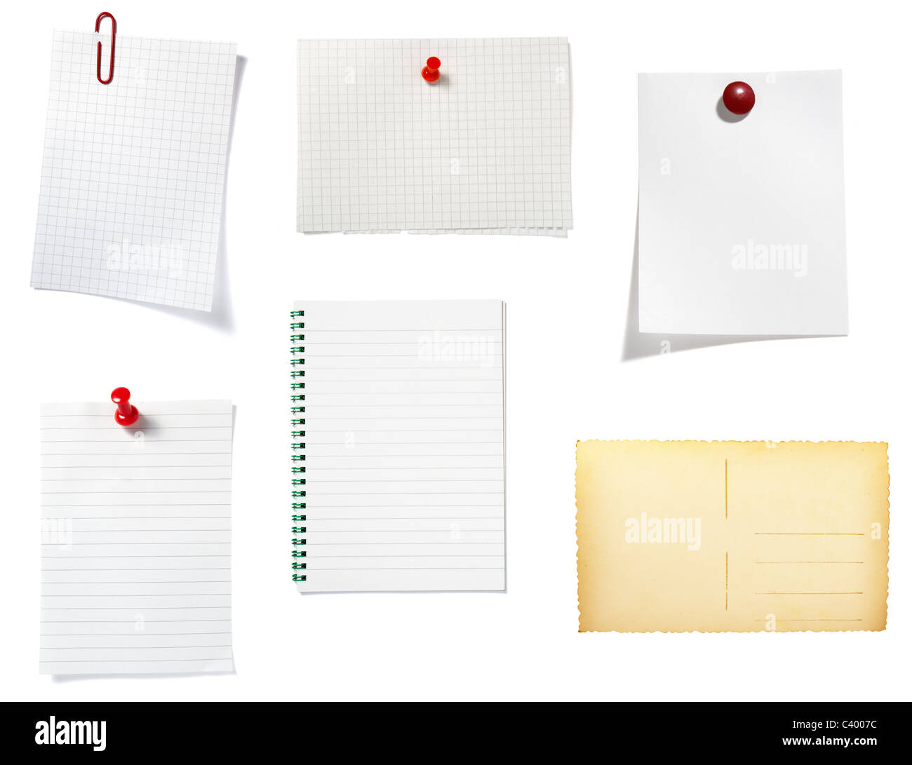 note papers with push pins Stock Photo - Alamy