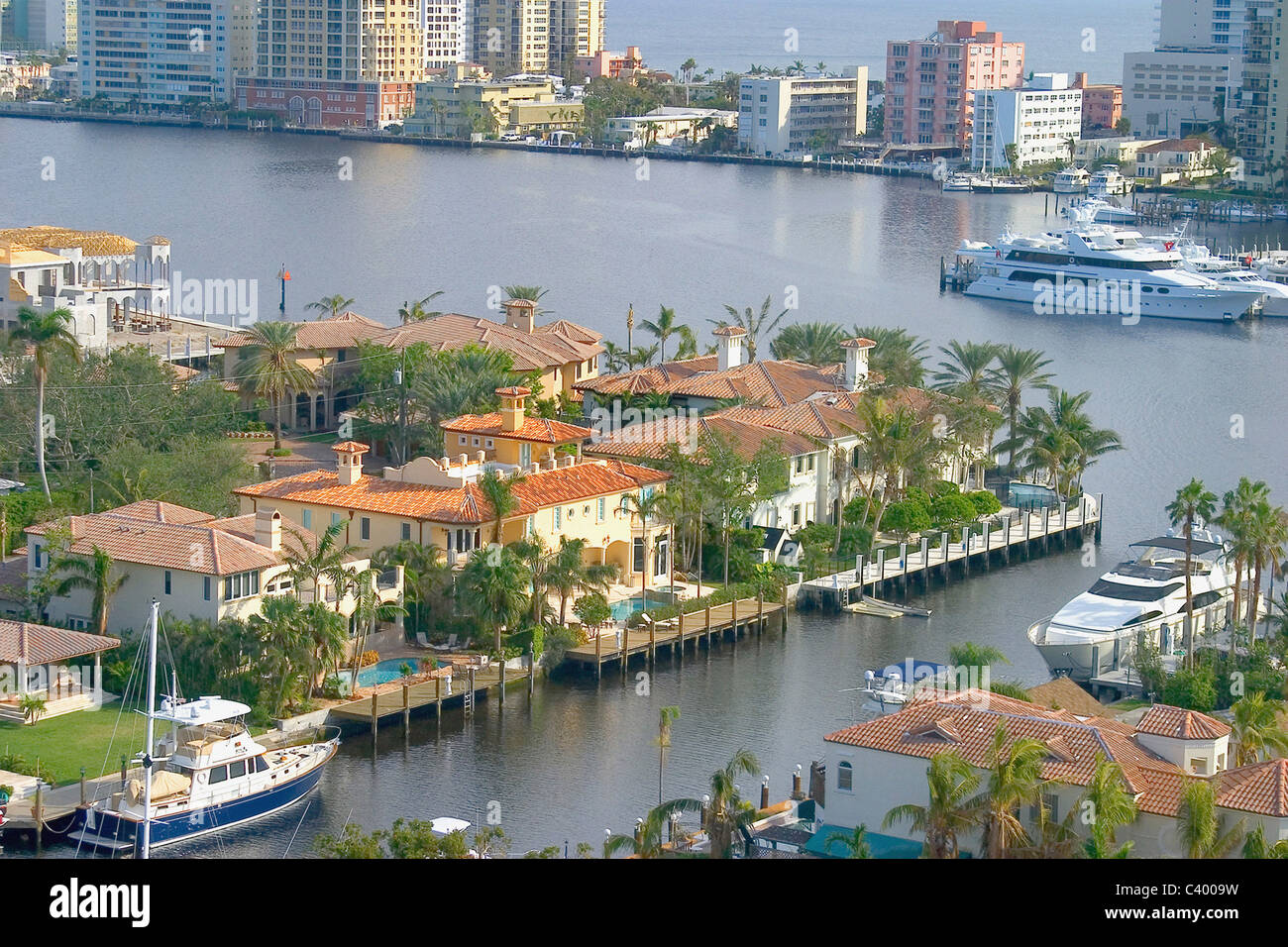 Florida Intercoastal aerial view Stock Photo - Alamy