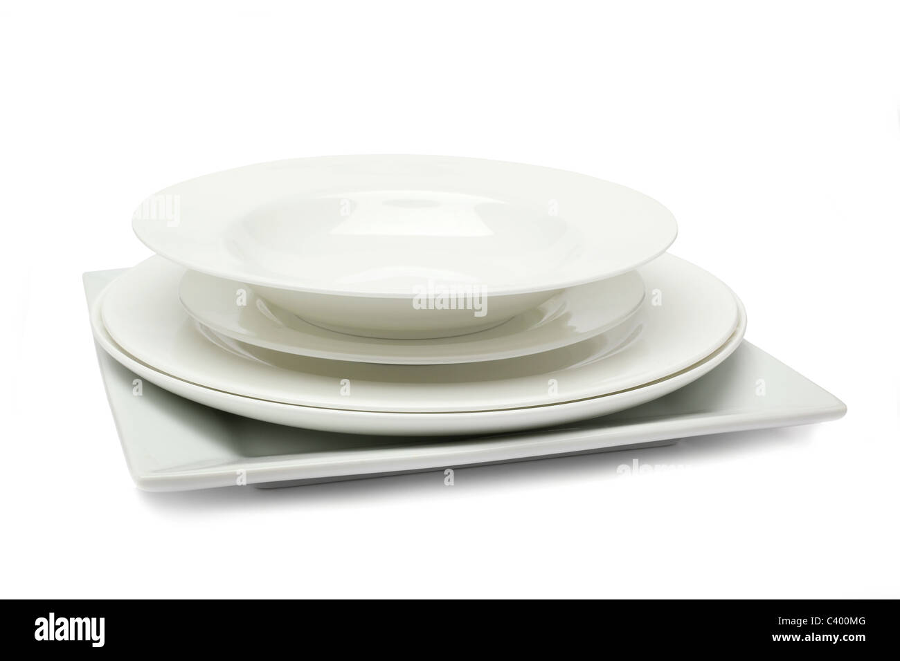 Empty plates, table setting Cut Out Stock Images & Pictures - Alamy