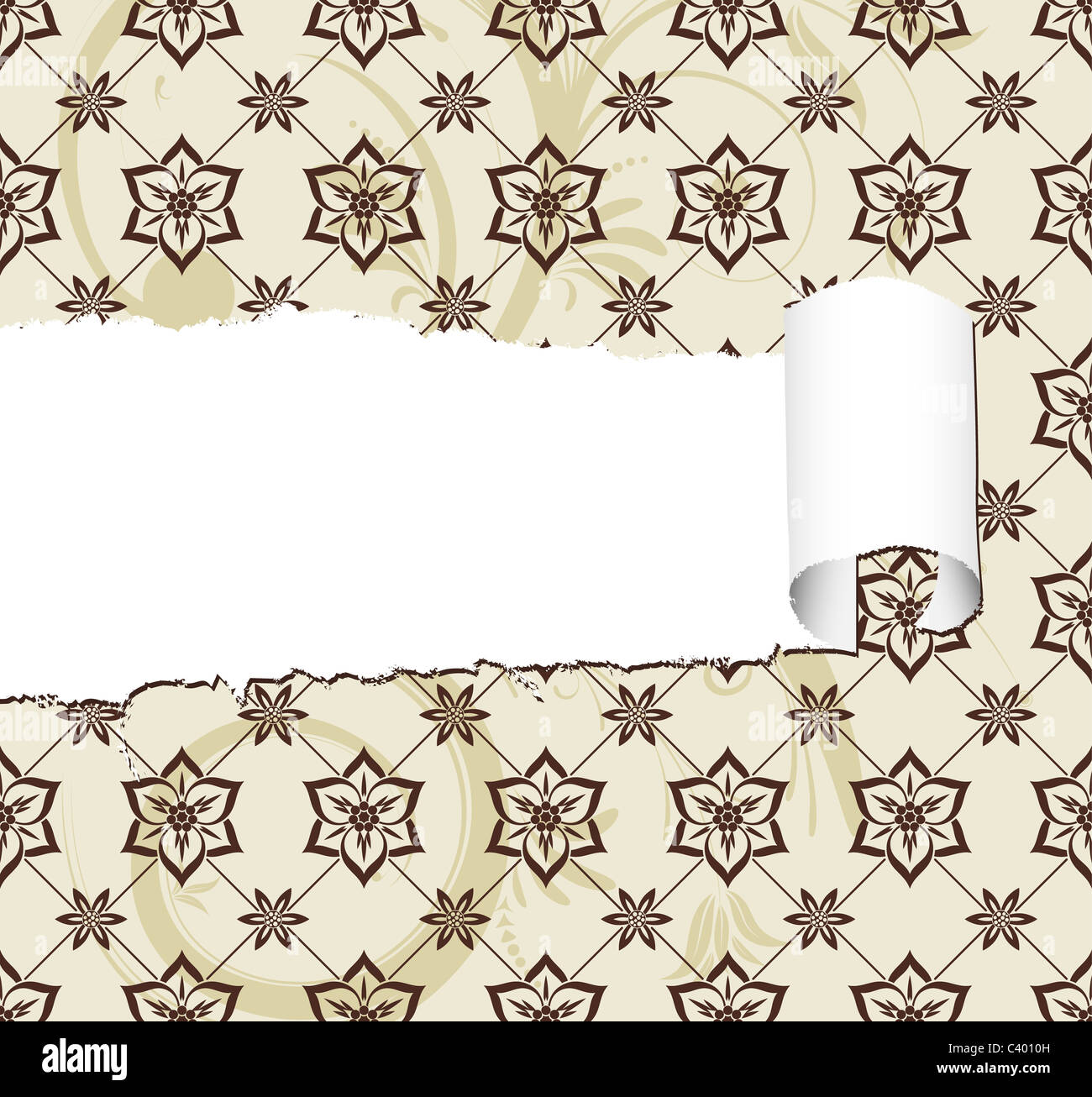 Floral Background with hole, element for design, vector illustration ...