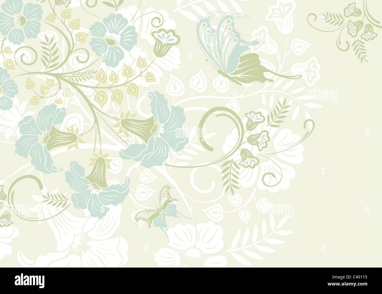 Flower frame with butterfly, element for design, vector illustration ...