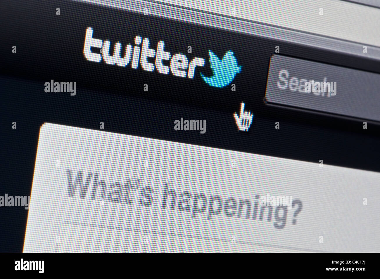 Close up of the Twitter logo as seen on its website. (Editorial use ...