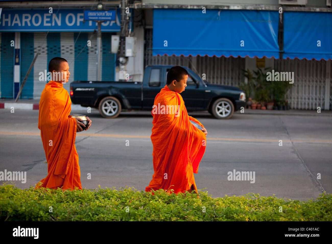 Two Buddhist Monks Walk In High Resolution Stock Photography and Images ...