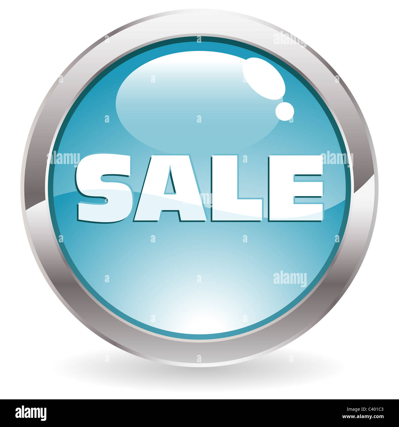 Three Dimensional circle button with Sale icon, vector illustration ...