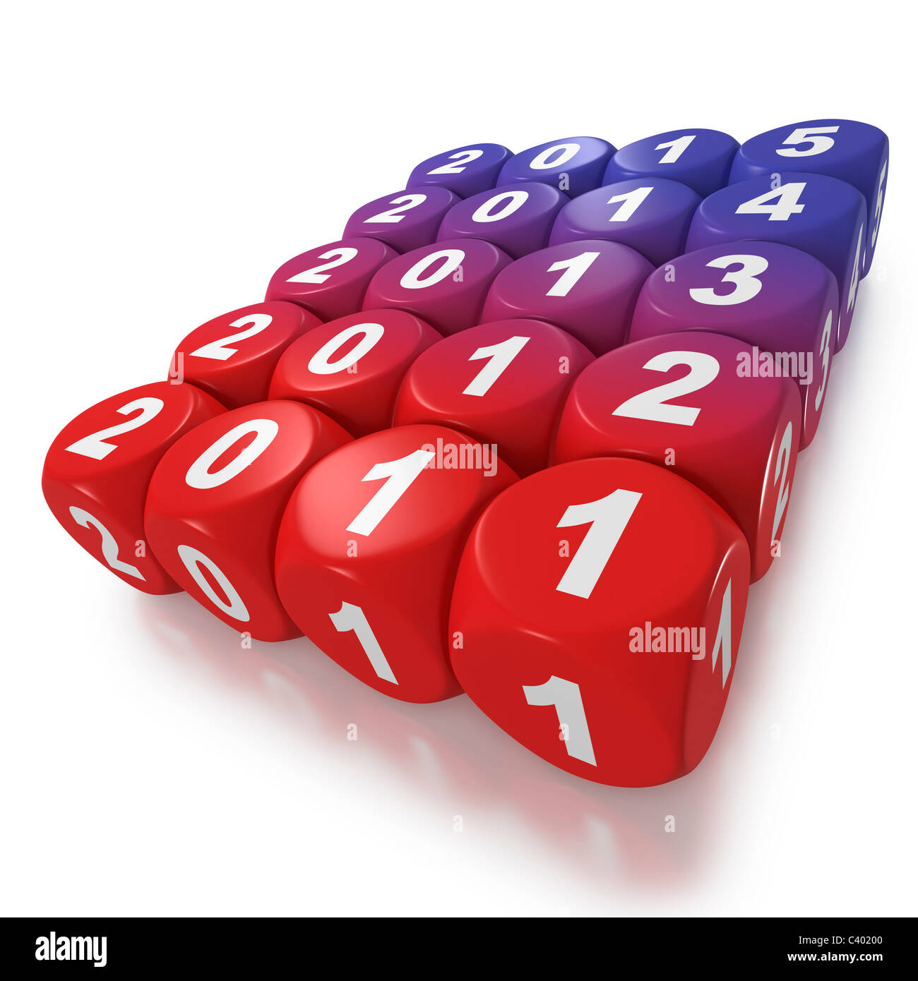 Future years from 2011 to 2015 on white background Stock Photo - Alamy