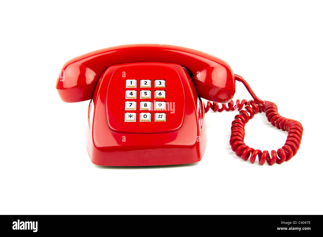 An old style digital telephone isolated on white Stock Photo - Alamy