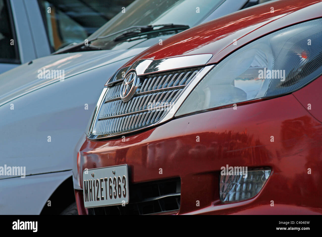 Front side of a car standing on a road, India Stock Photo - Alamy