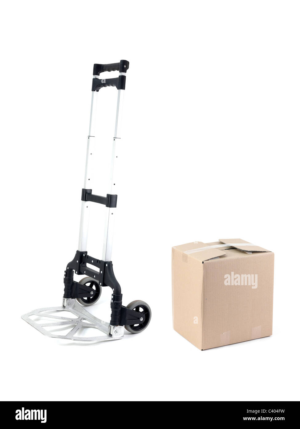 A removal trolley isolated against a white background Stock Photo - Alamy