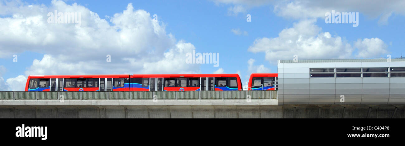 Futuristic London Pontoon Dock station on elevated section of the ...