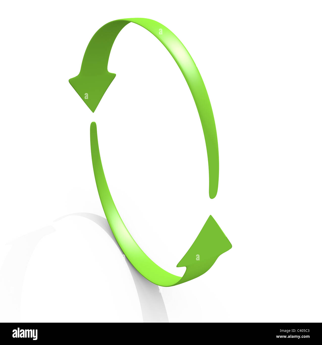 Two green arrows - computer render Stock Photo - Alamy