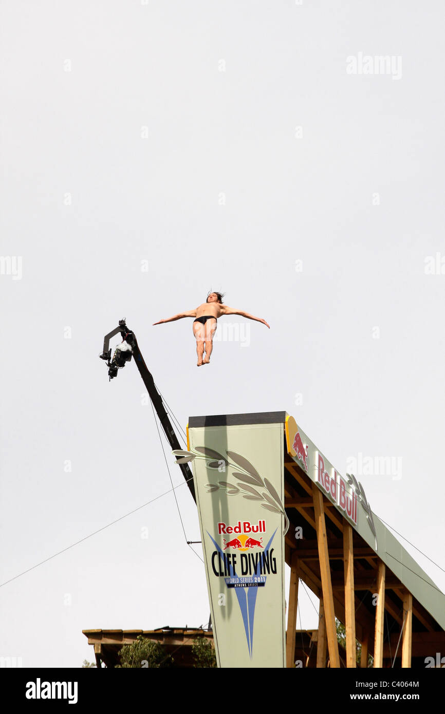 Red bull cliff jump hi-res stock photography and images - Alamy