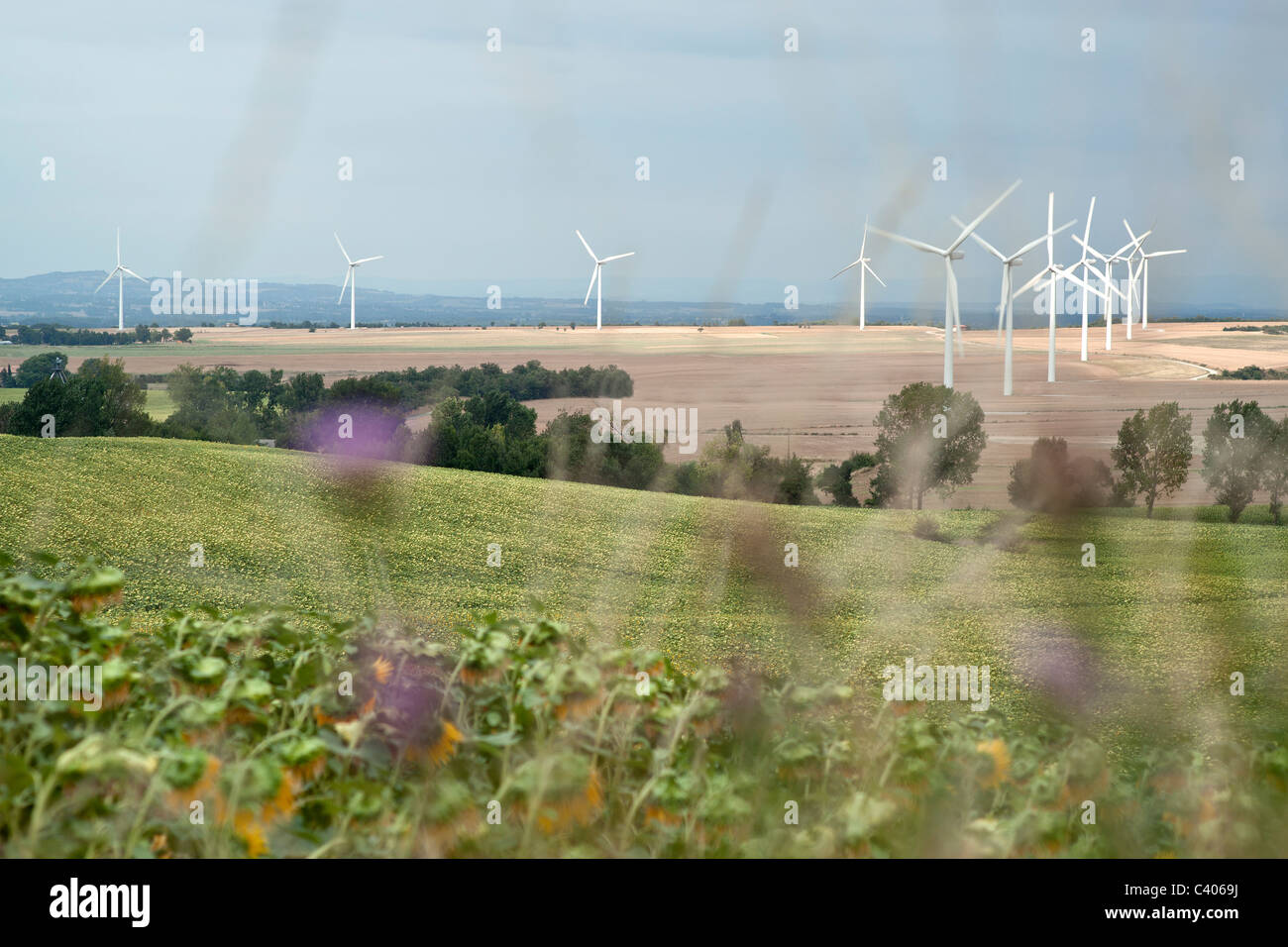 Wind farm landscape Stock Photo - Alamy