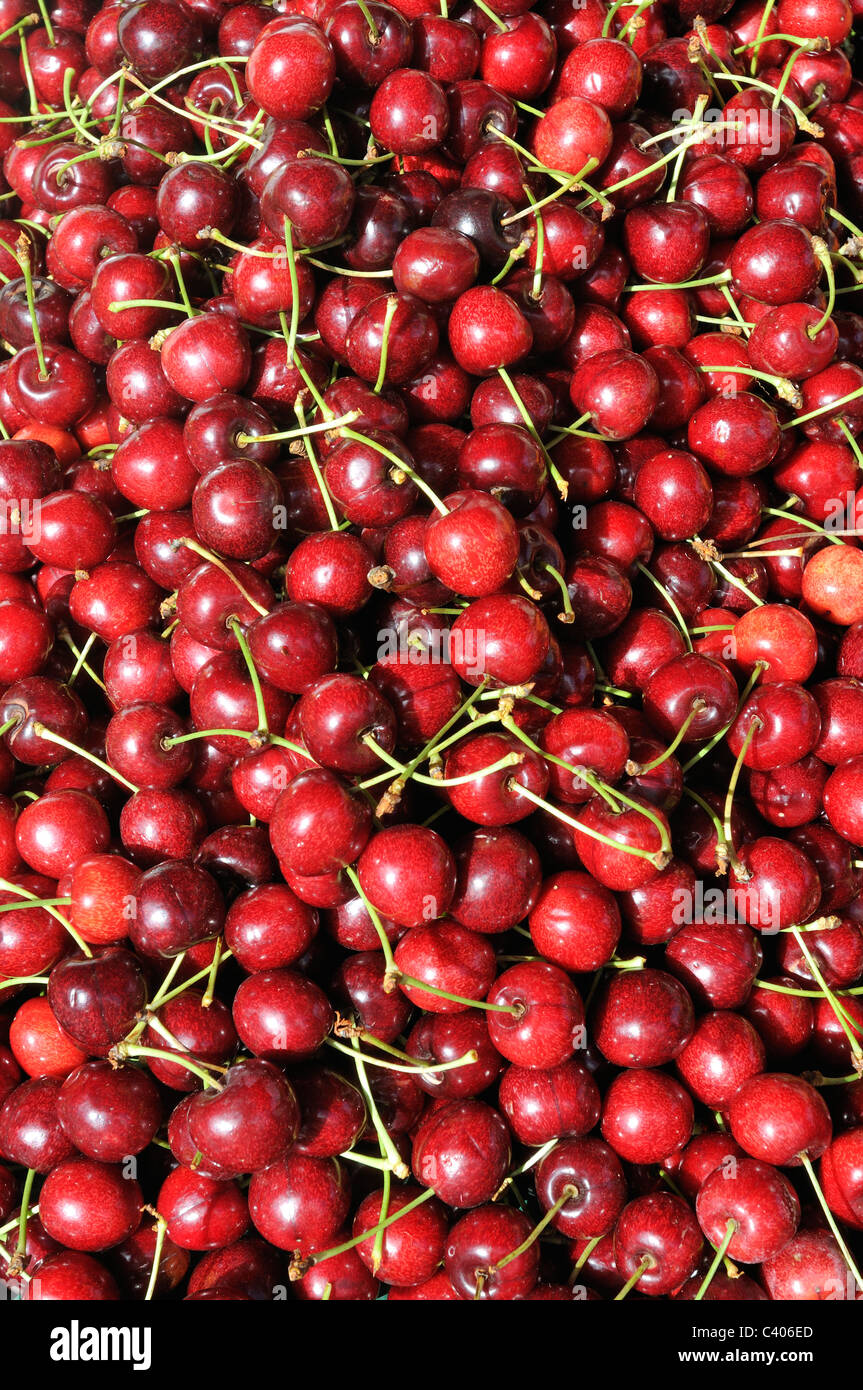 Cherries French market Saint Quay Brittany Stock Photo - Alamy