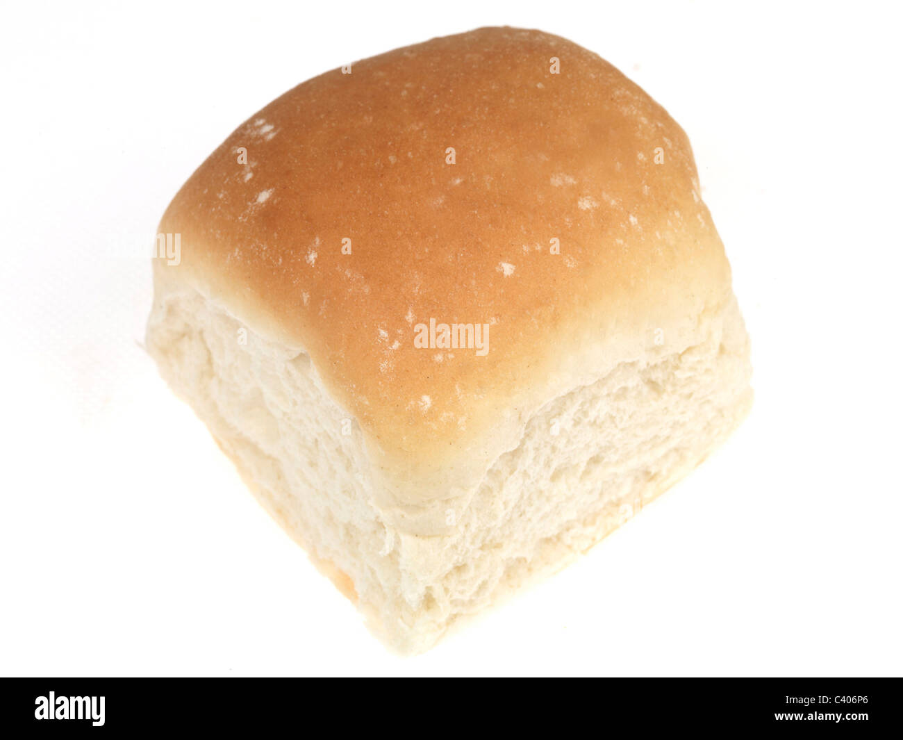 Freshly Baked Breakfast Soft White Bread Roll With No Filling Against A ...