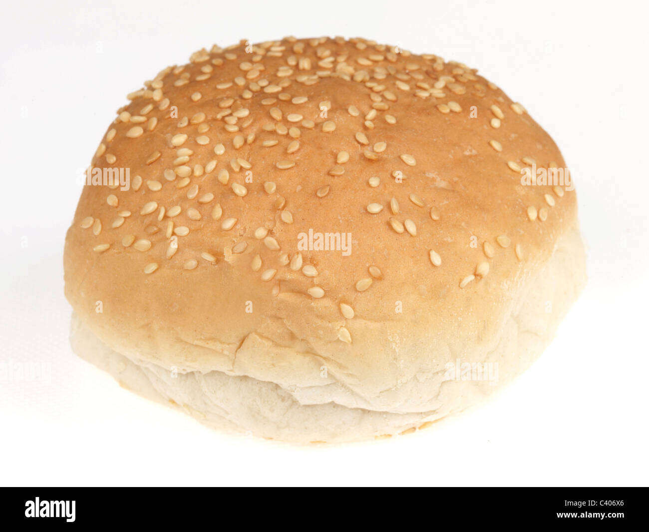 Freshly Baked Soft Seeded White Bread Roll Against A White Background ...