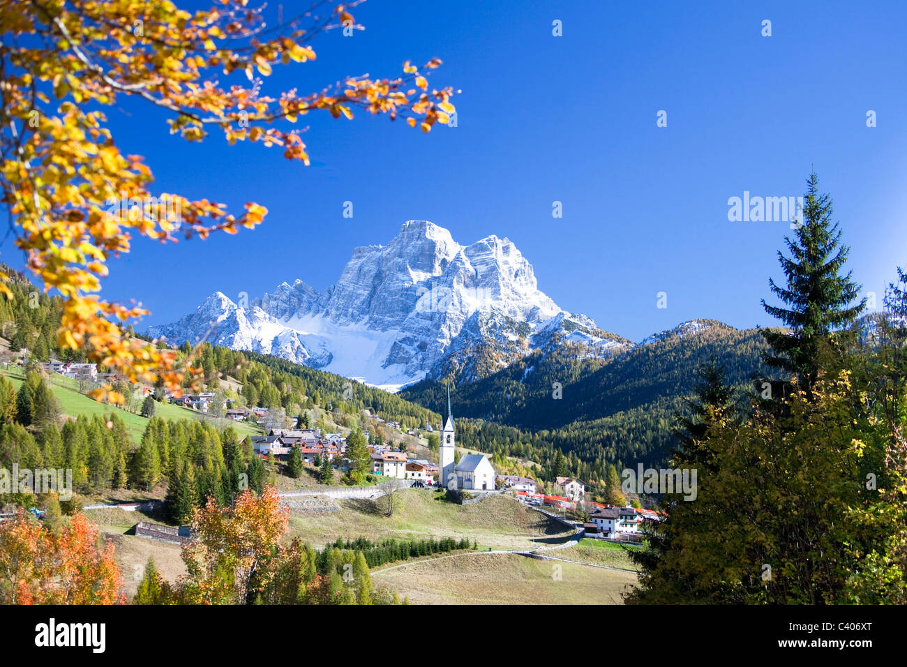 Italy, Europe, Dolomites, Alps, Selva di Cadore, Pelmo, mountains, wood ...