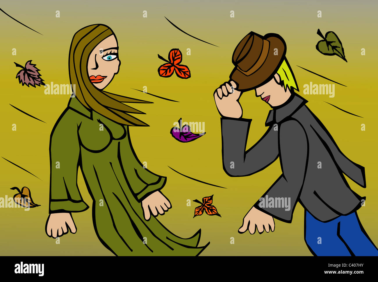 Cartoon gust of wind hi-res stock photography and images - Alamy