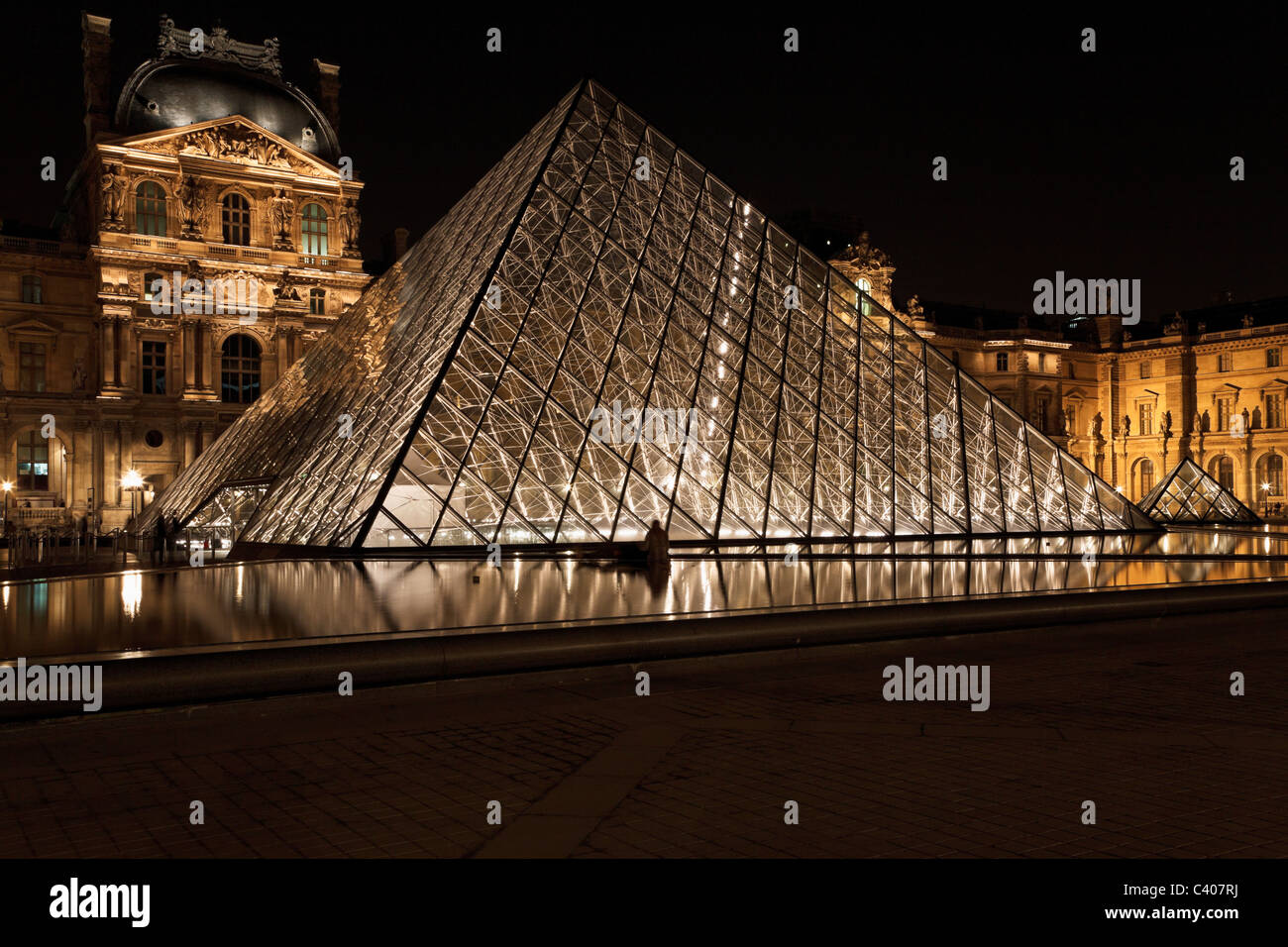 Louvre at night. Paris. France Stock Photo - Alamy