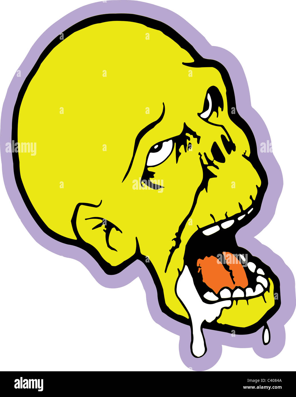 Illustration of a drooling skull Stock Photo - Alamy