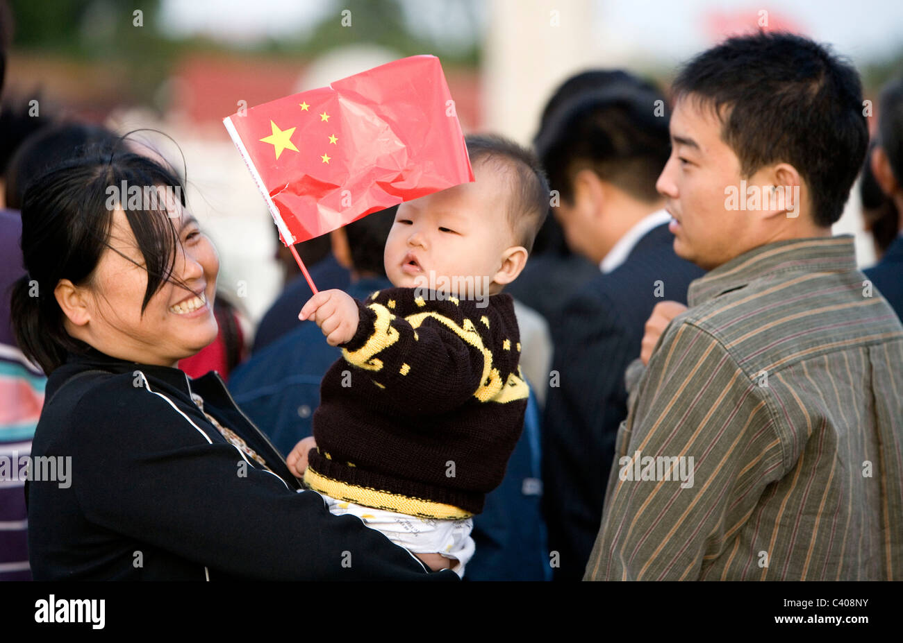 Family in front of Forbidden city, Tiananmen square, Beijing, China ...