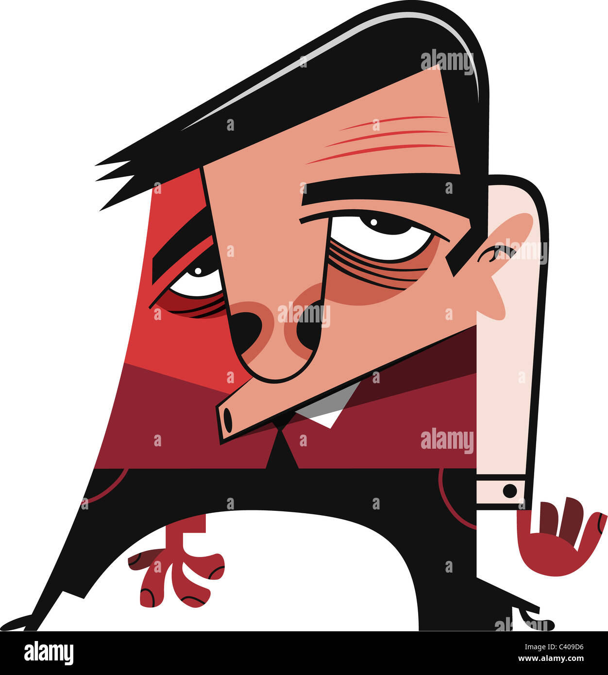 Illustration of a sad looking man Stock Photo - Alamy