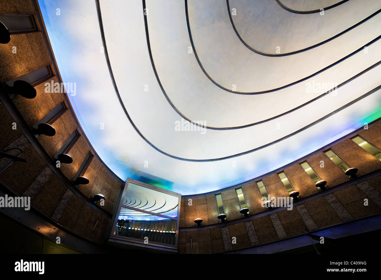 Contemporary ceiling design of underground in Warsaw, Poland Stock ...