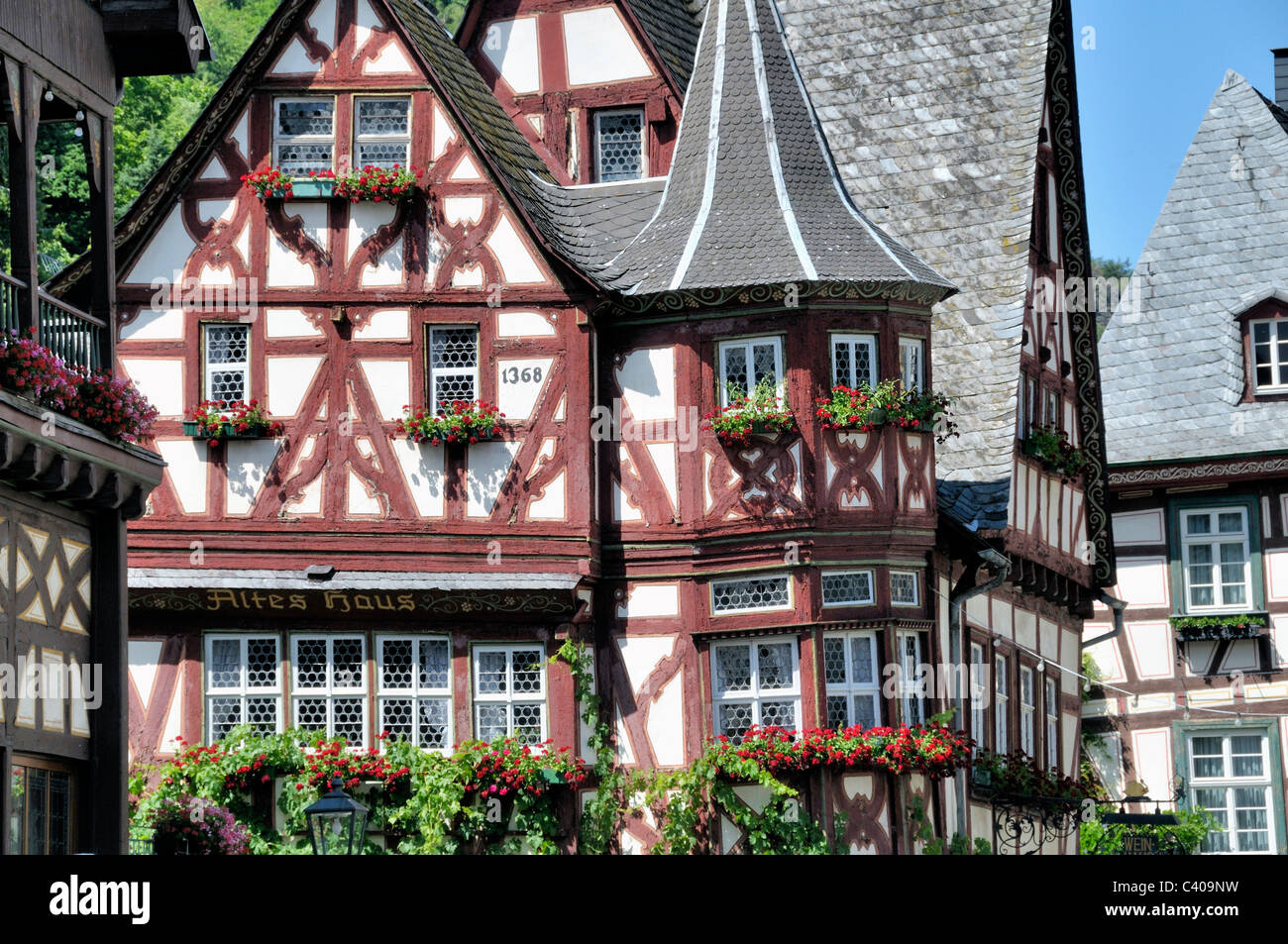 1368, old, Bacharach, Germany, Europe, half-timbered houses, house ...