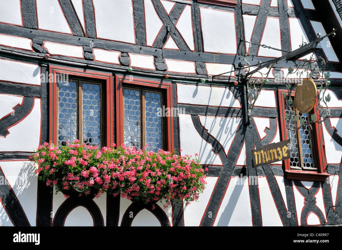 1368, old, Bacharach, Germany, Europe, half-timbered houses, house ...