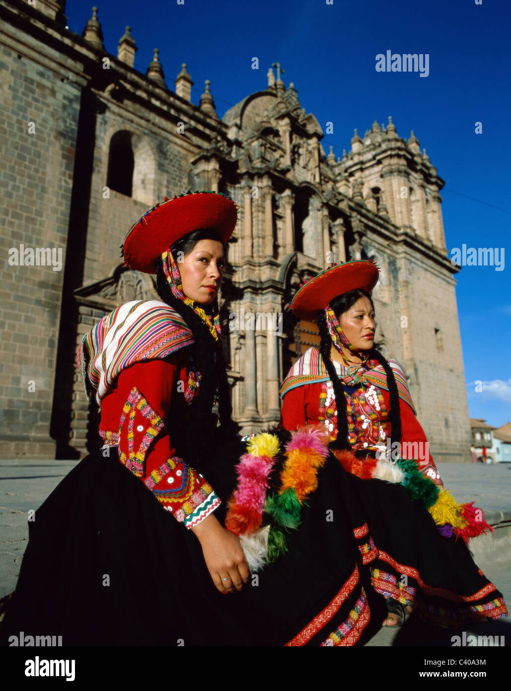 American, Cathedral, Costumes, Cuzco, Hats, Holiday, Landmark, Outdoors ...