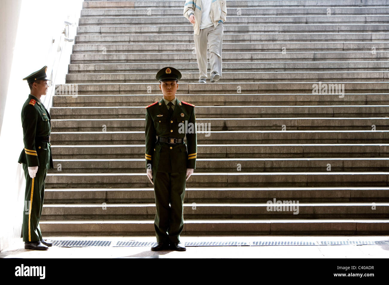 Military policemen in tian an men square hi-res stock photography and ...