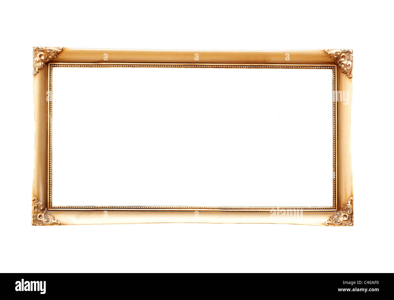 Decorated, empty picture frame isolated on a white Stock Photo - Alamy