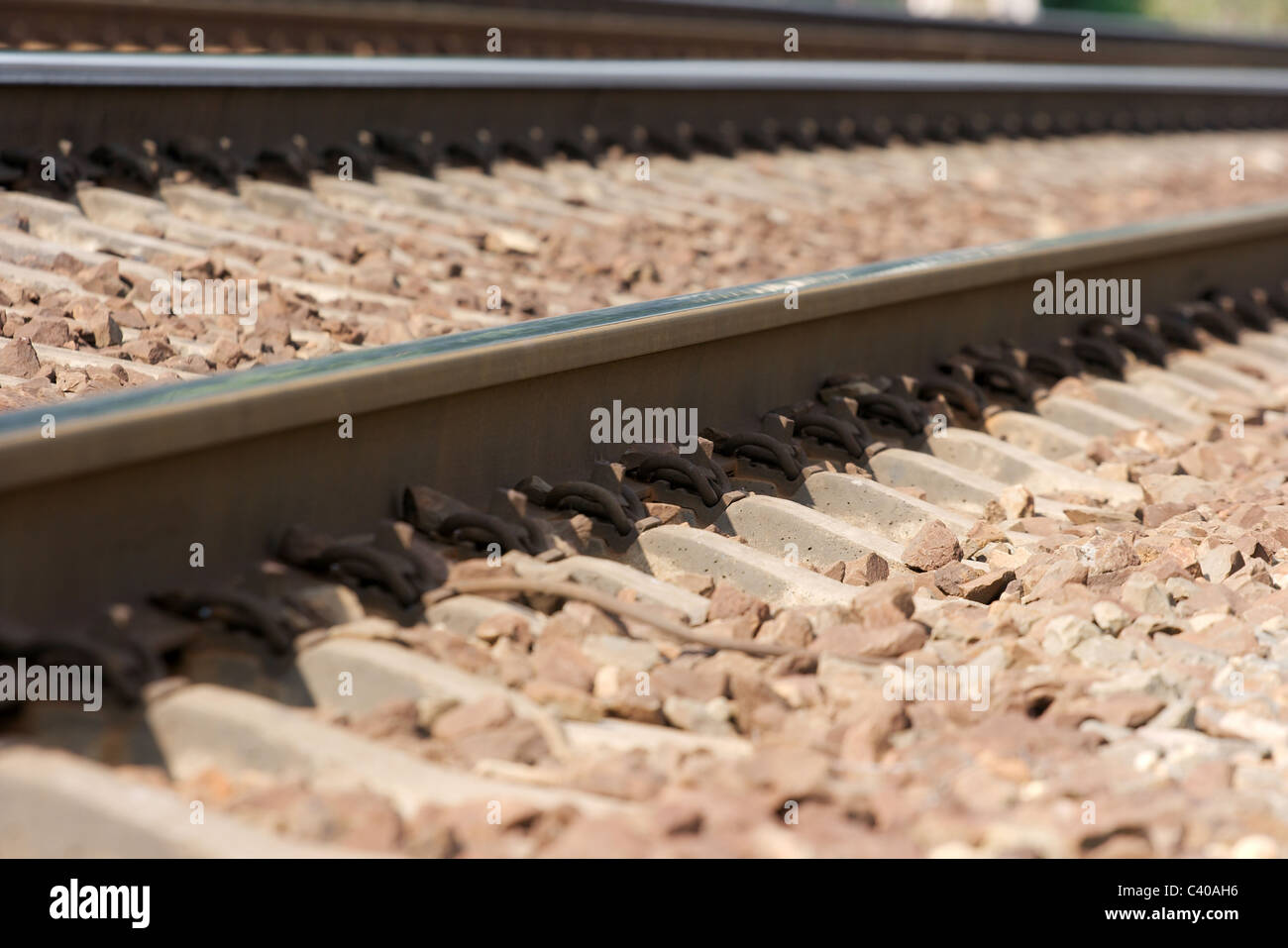 Railway track closeup Stock Photo - Alamy