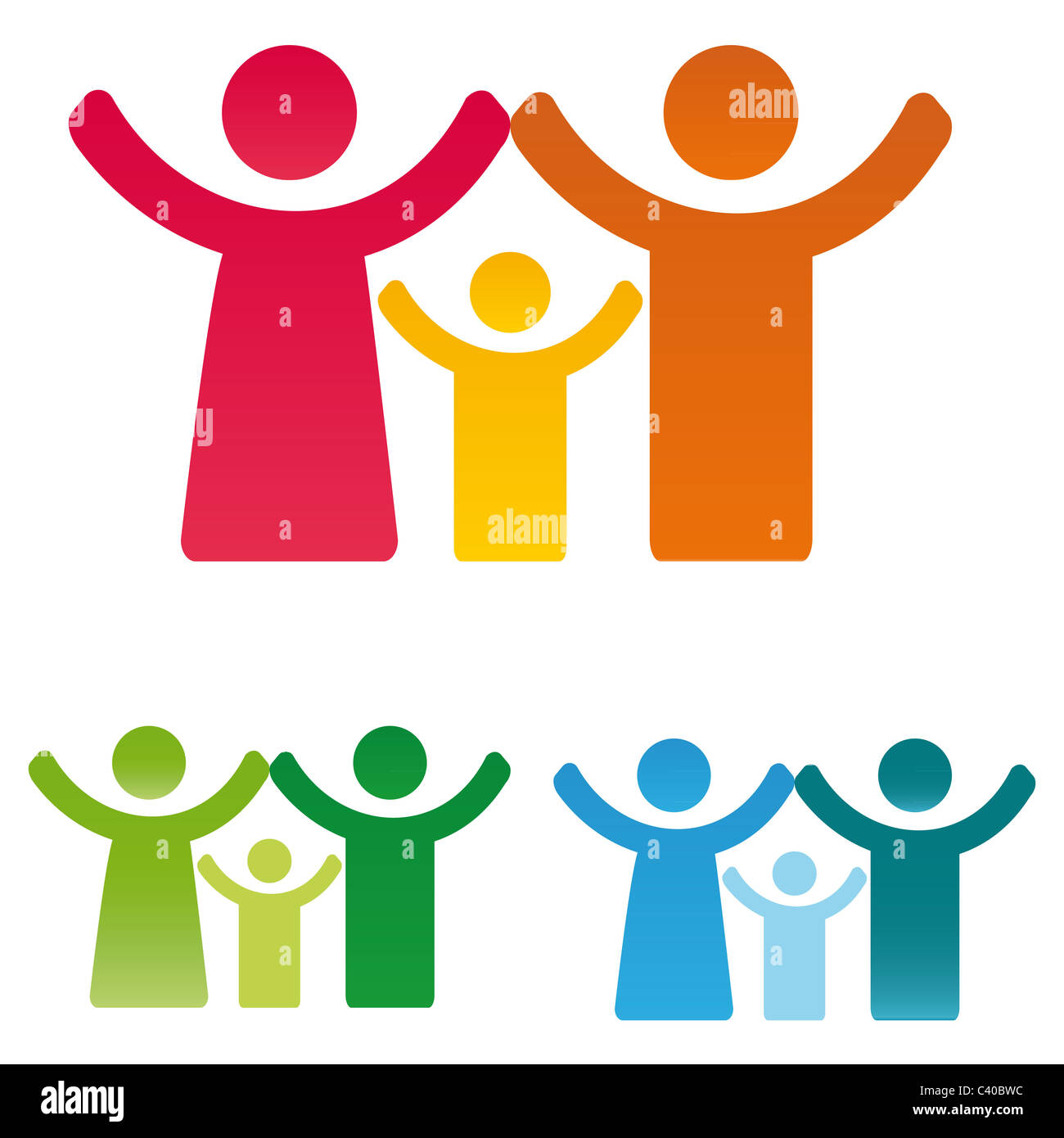 Pictogram showing figures happy family Stock Photo - Alamy