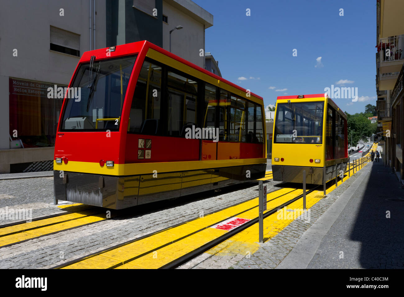 Red and yellow railway carriages hi-res stock photography and images ...