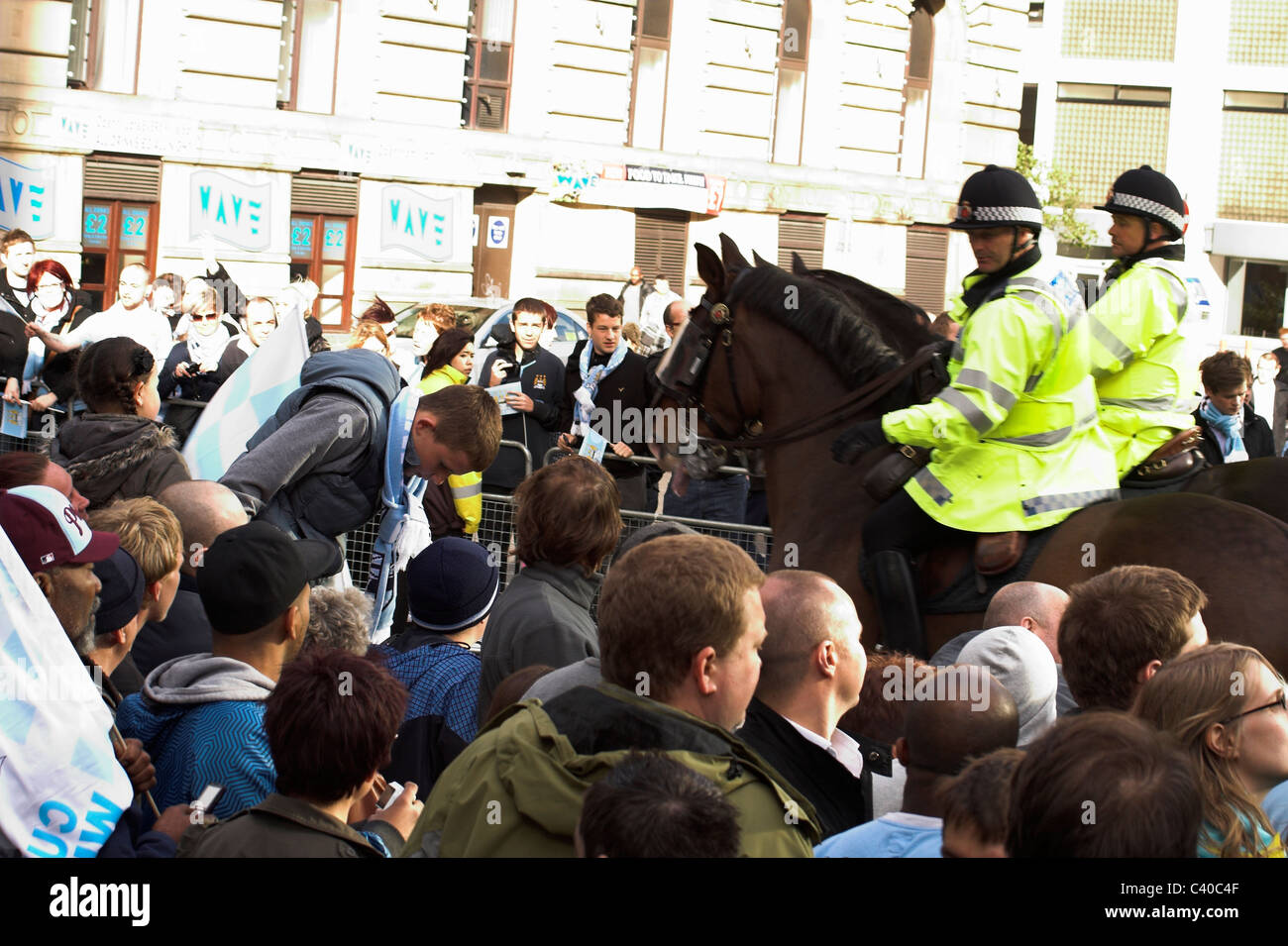 Police escort football fans hi-res stock photography and images - Alamy