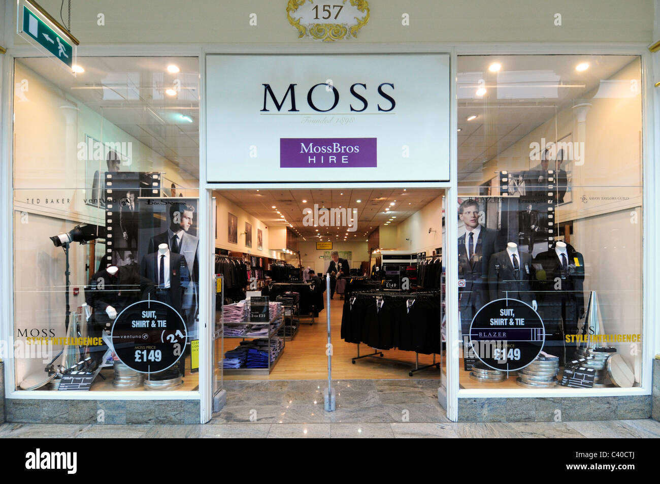 moss mossbross hire tailor suit gents mens ware man men male Stock ...