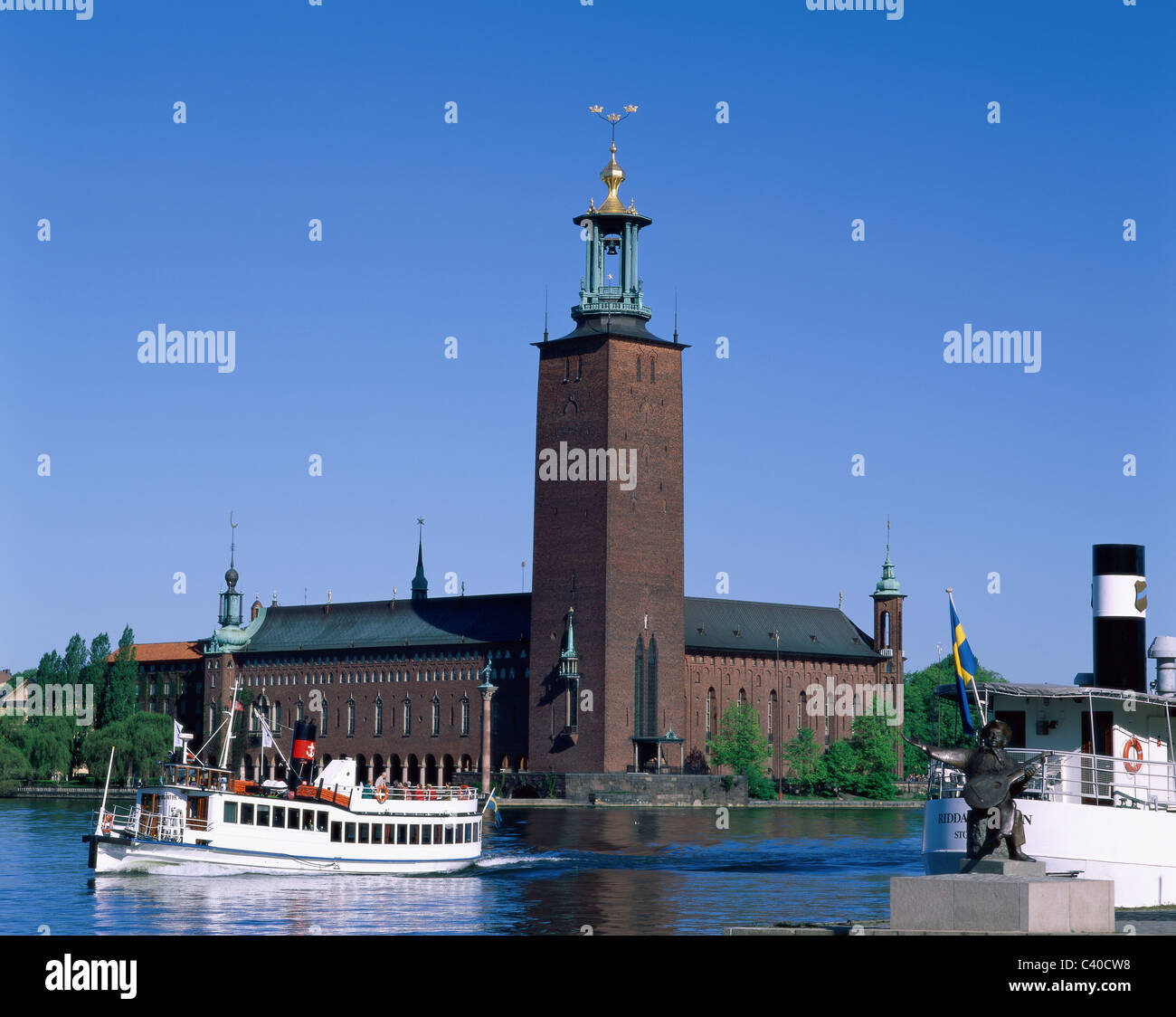 Boat, City hall, Holiday, Lake, Landmark, Scandinavia, Stockholm ...