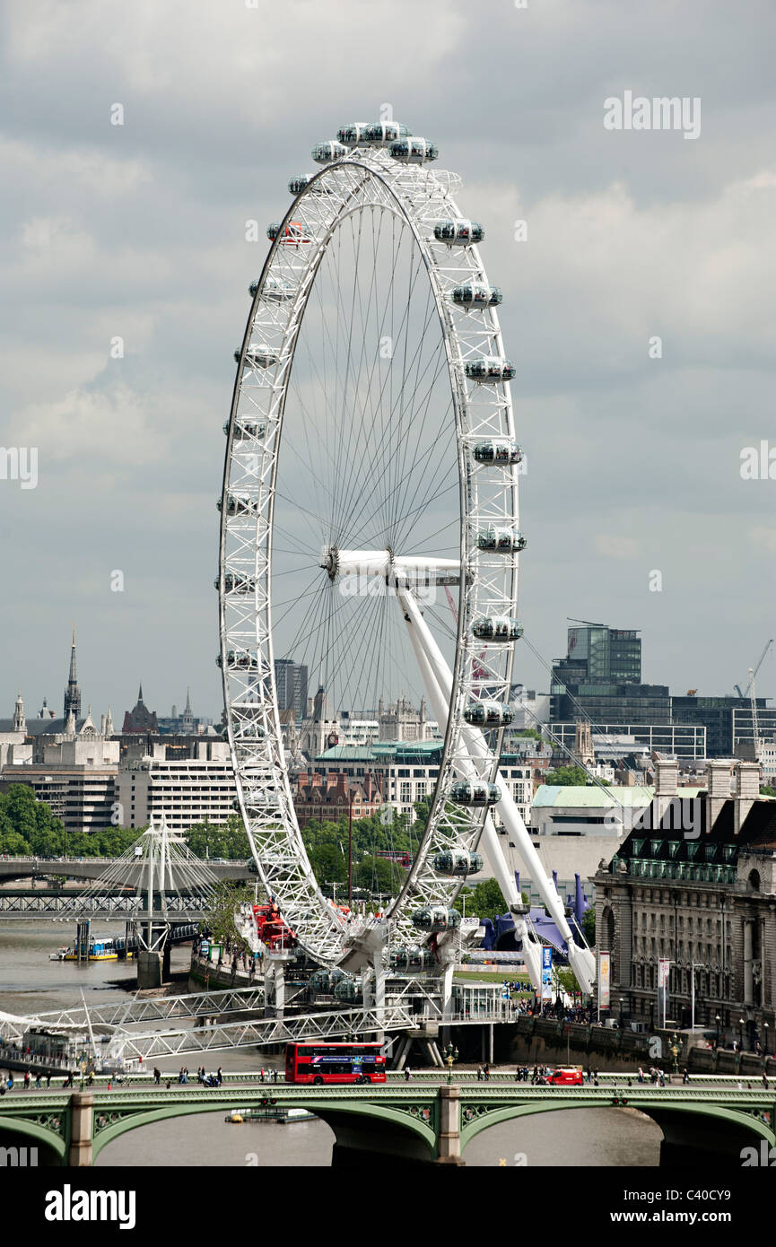 The London eye and Westminster bridge Stock Photo - Alamy