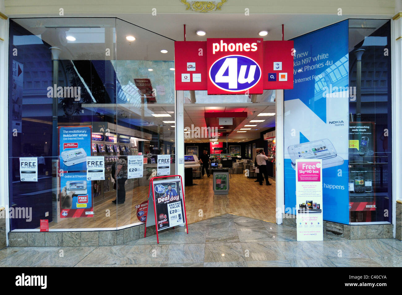 phones 4u phone telecommunication telephone mobile Stock Photo - Alamy