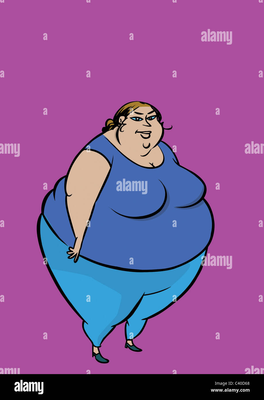 Fat lady and illustration hi-res stock photography and images - Alamy