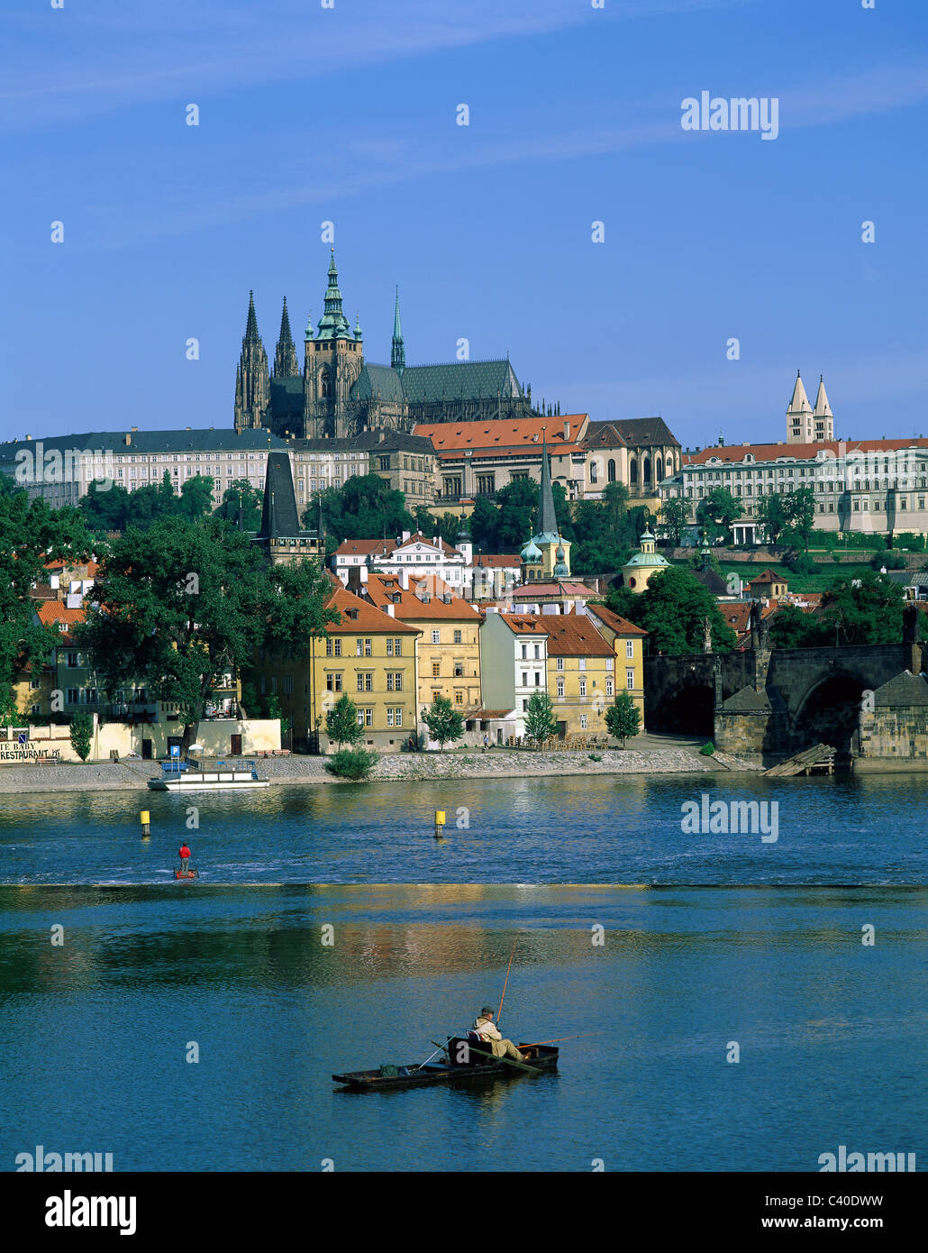 Architecture, Blue, Boat, Buildings, City, Cupolas, Czech, Domes ...