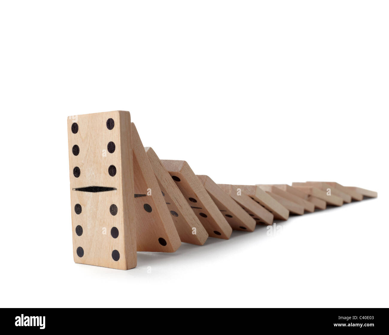 Domino effect falling concept isolated Cut Out Stock Images & Pictures ...