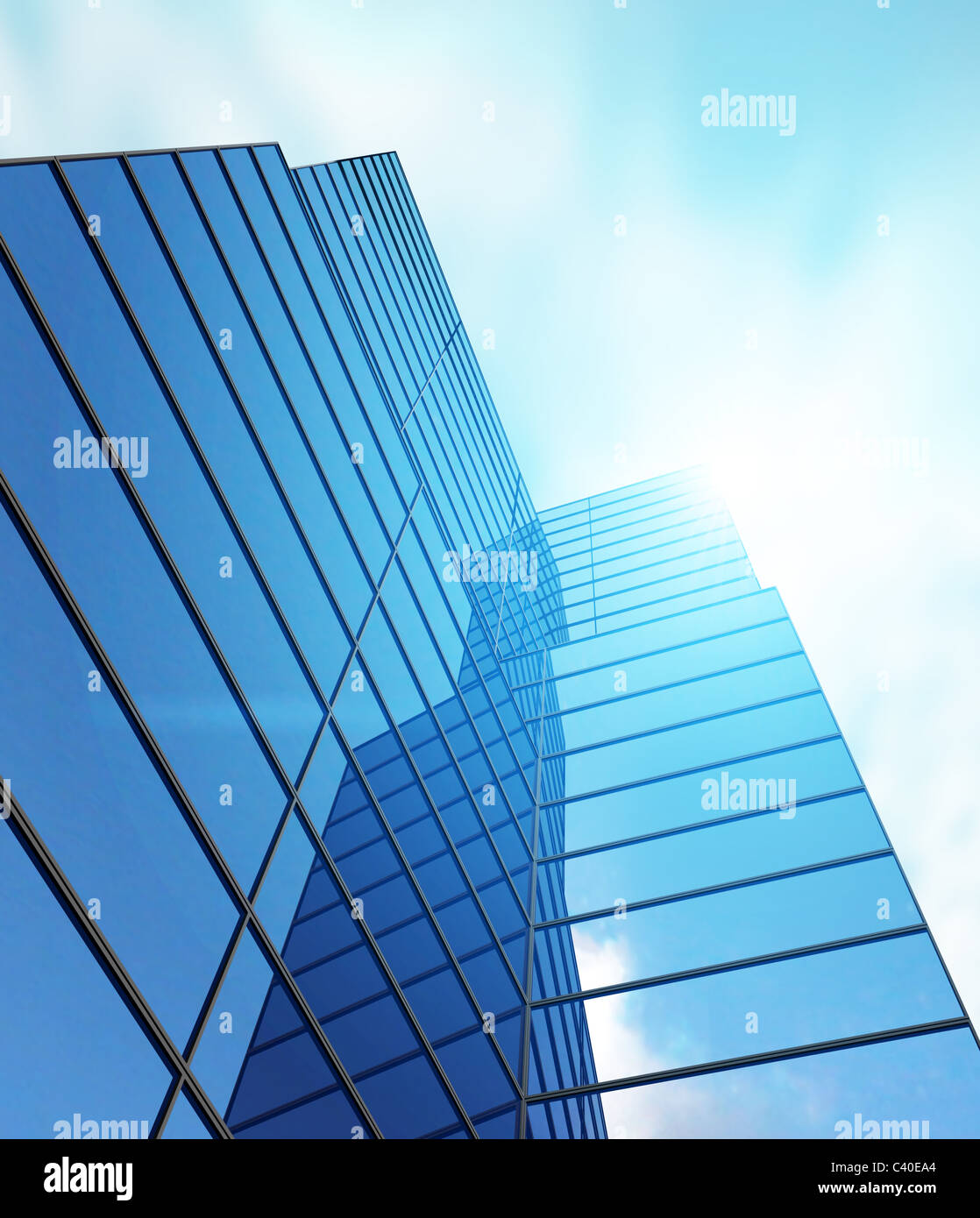 Blue glass of skyscraper Stock Photo - Alamy