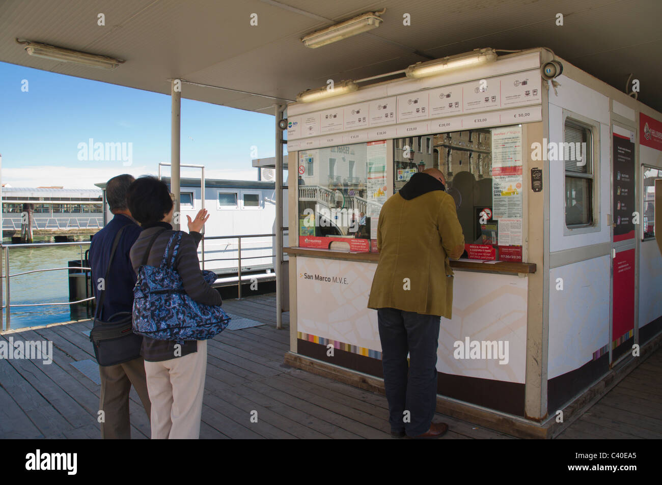 Ticket booth at San Marco water bus stop Venice Italy Europe Stock ...