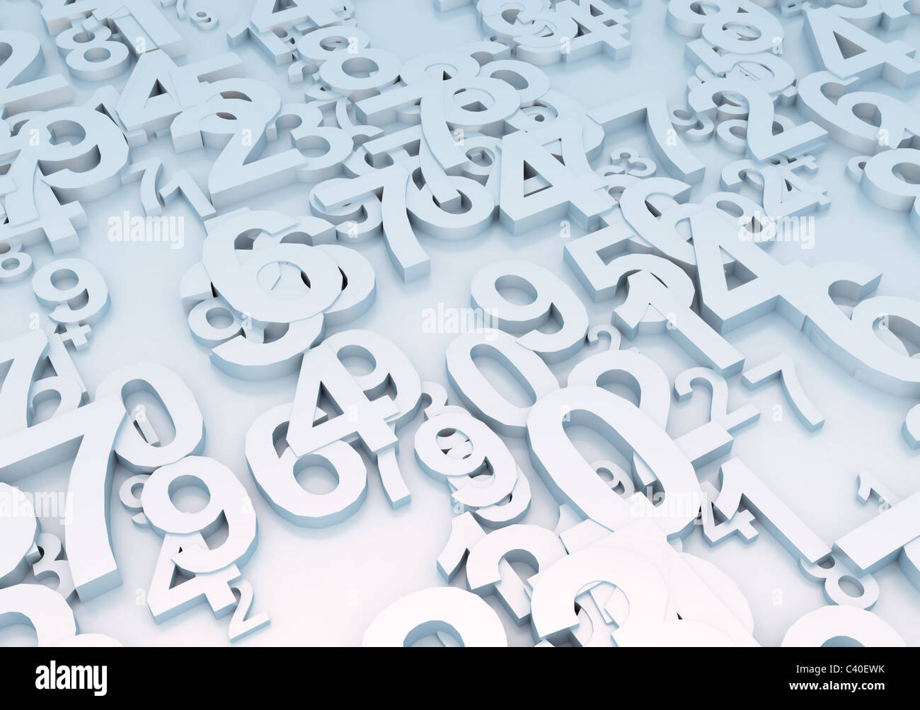 Chaotically placed gray numbers on checkered background Stock Photo - Alamy