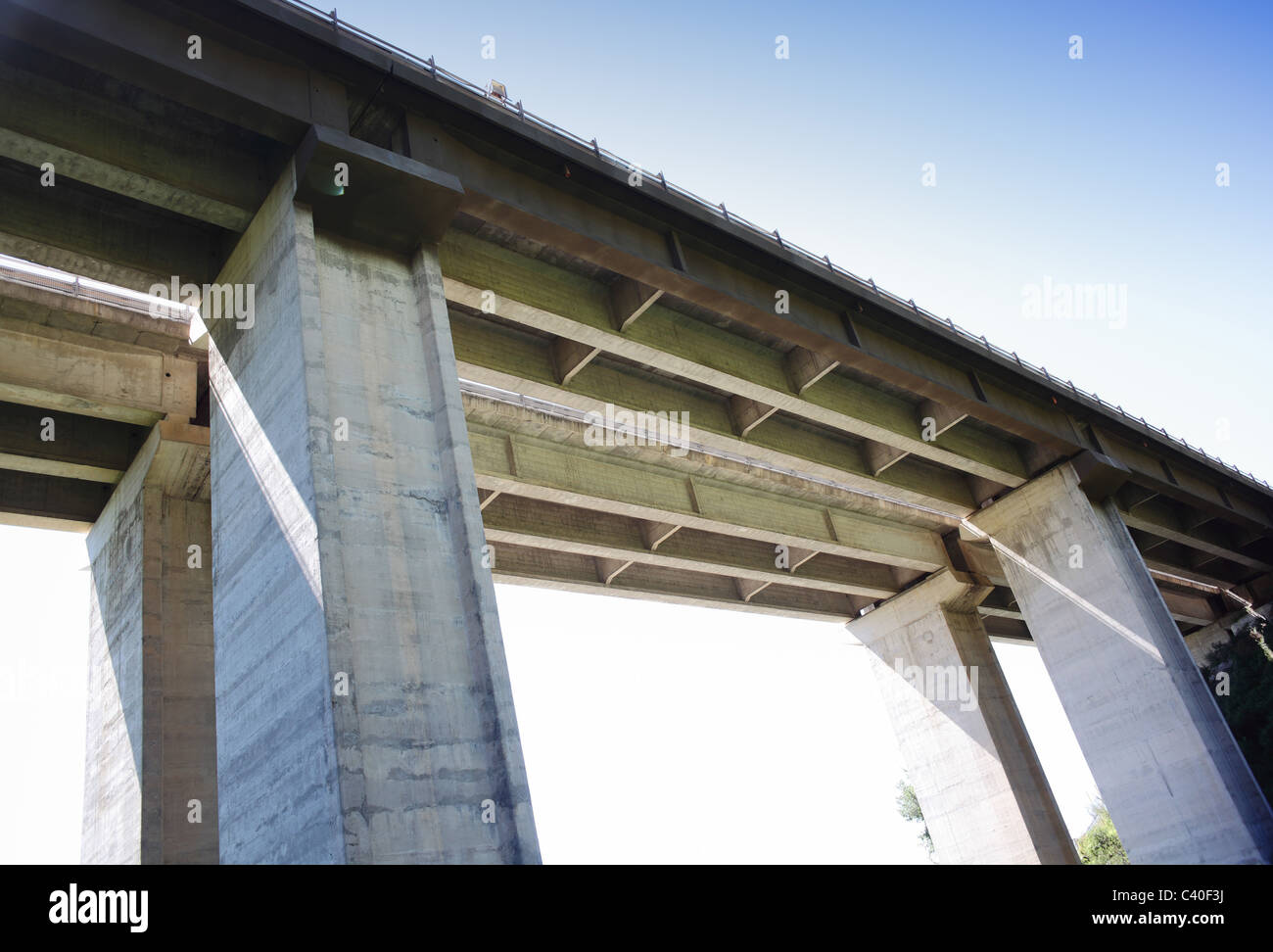 detail of classic concrete freeway bridge Stock Photo - Alamy