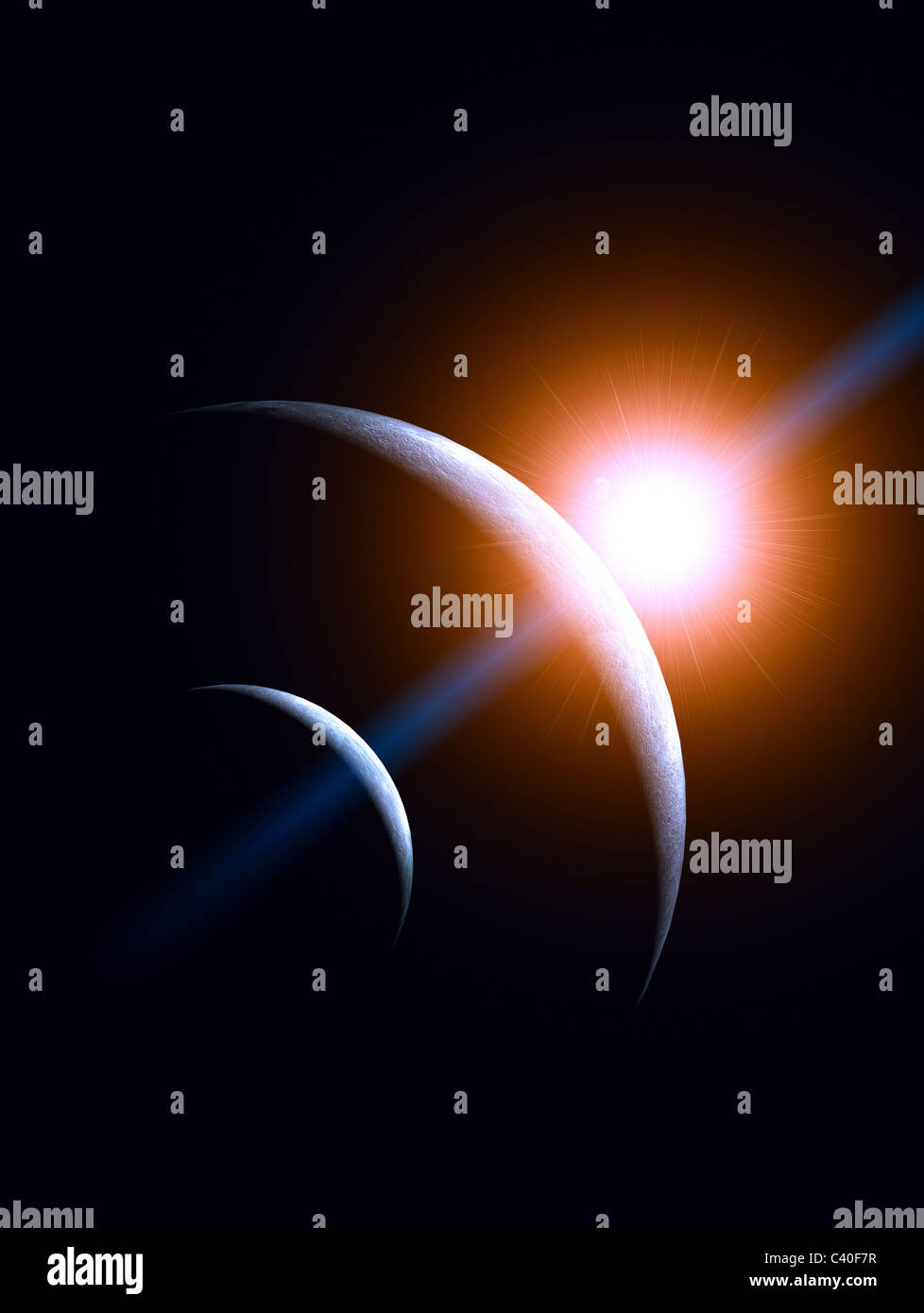 Red sun rising Stock Photo - Alamy