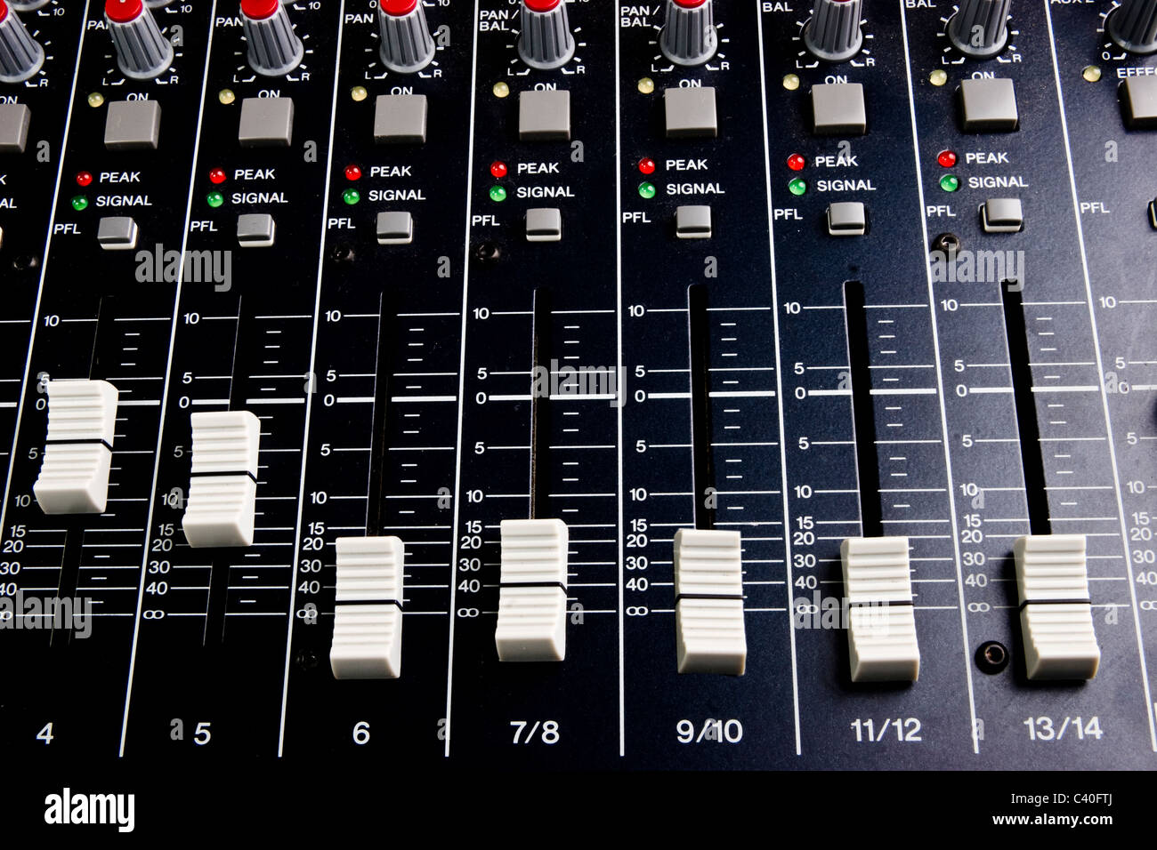 Close-up of a studio sound mixing unit Stock Photo - Alamy