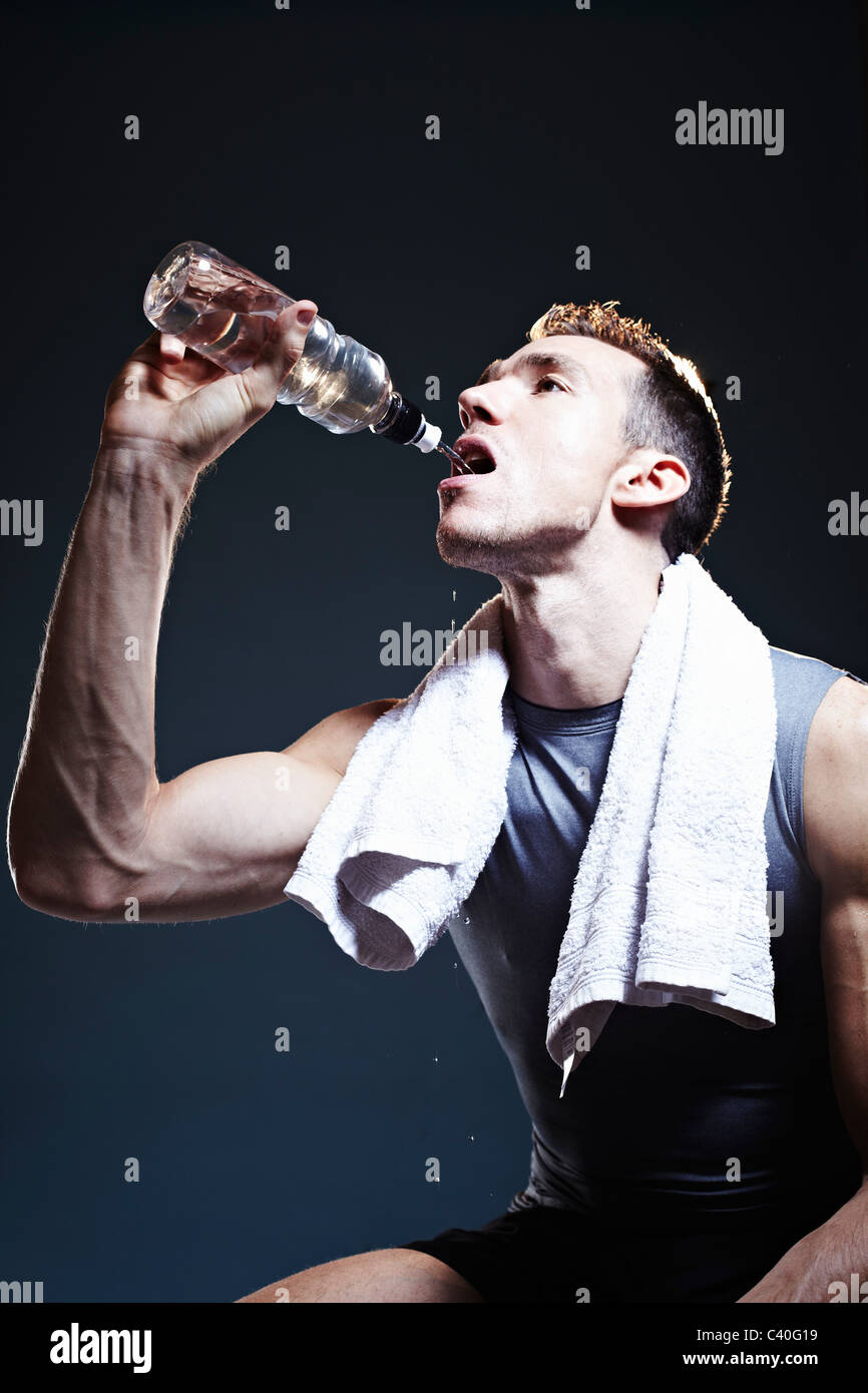 Man drinking water Stock Photo - Alamy